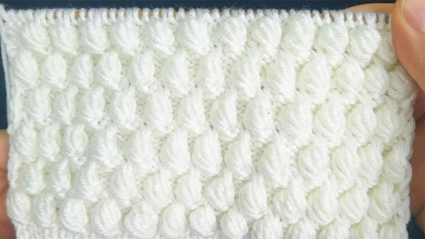 【棒针编织34】菠萝针法设计图案,一款漂亮简单的新款花样/开衫