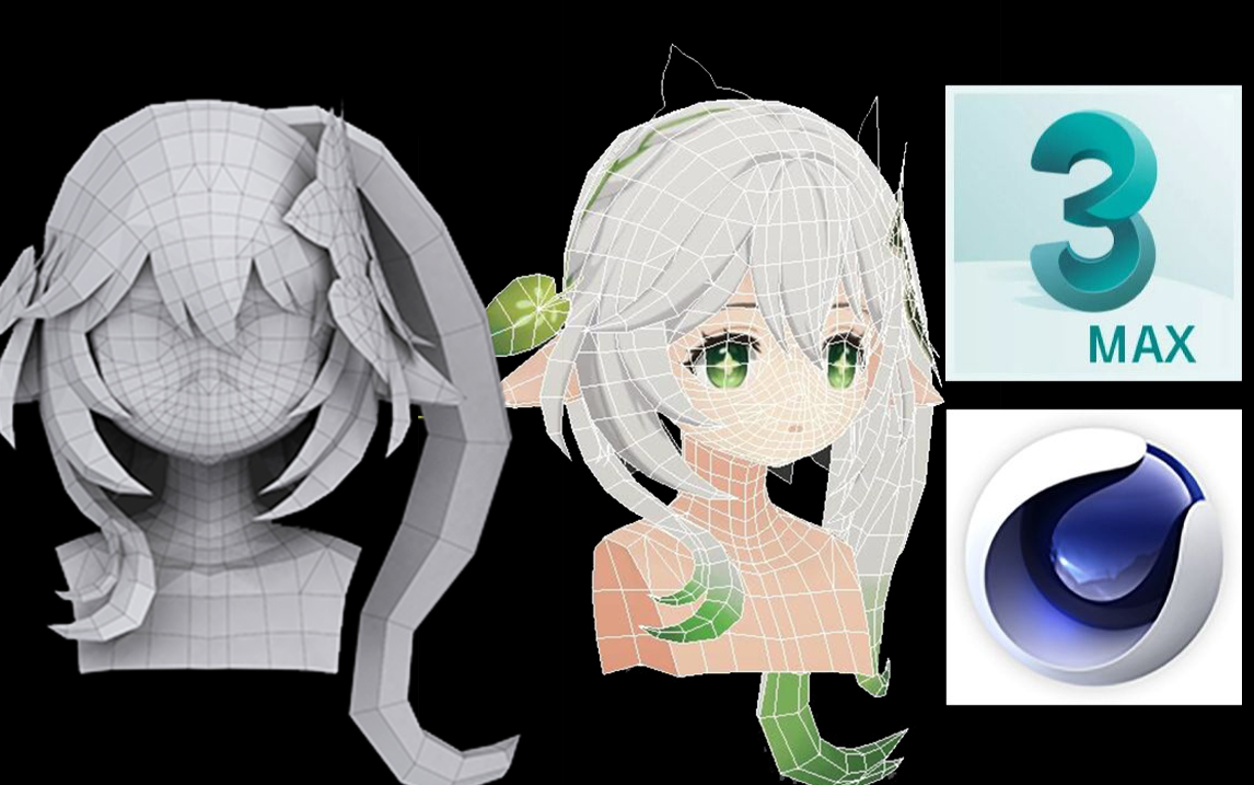 【3DMAX建模】手绘基础模型详细制作全流程,BodyPaint 3D贴图绘制