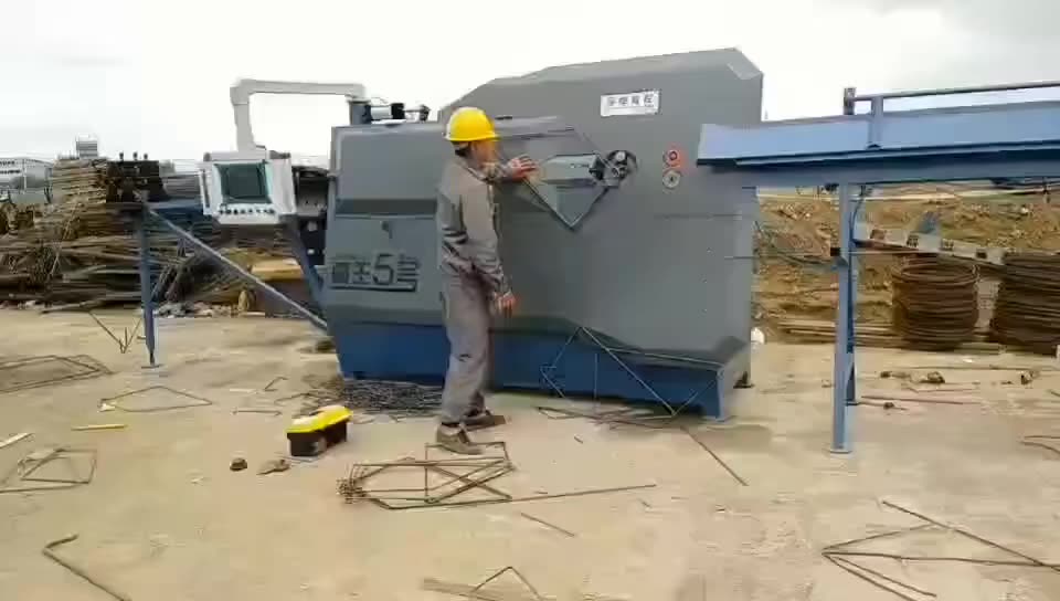 【全自动数控钢筋弯箍机】霸王5号数控弯箍机东北大连调试完毕 投入...