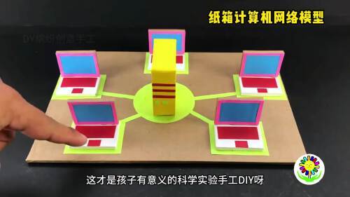 别总让孩子玩手机看电视来学习制作简单好玩纸箱计算机网络模型