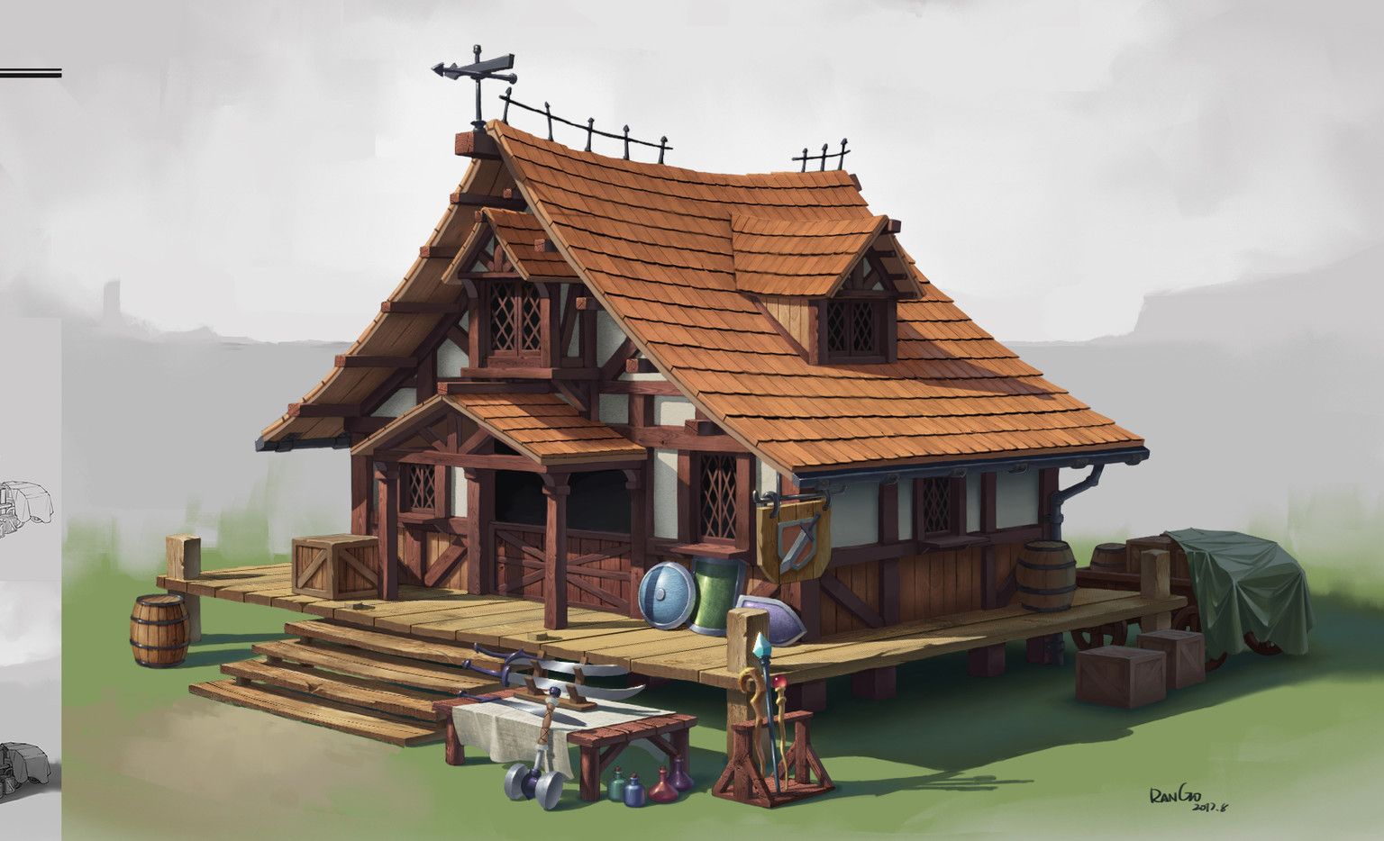 3D游戏建模【MAX场景】古风建筑模型制作 制作完整视频讲解~小白...