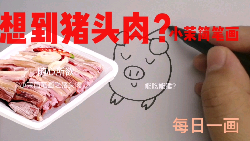 小茉简笔画之猪头肉?