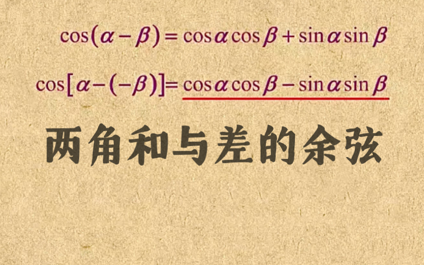 高中数学|【第五章 三角函数】29 两角和与差的余弦