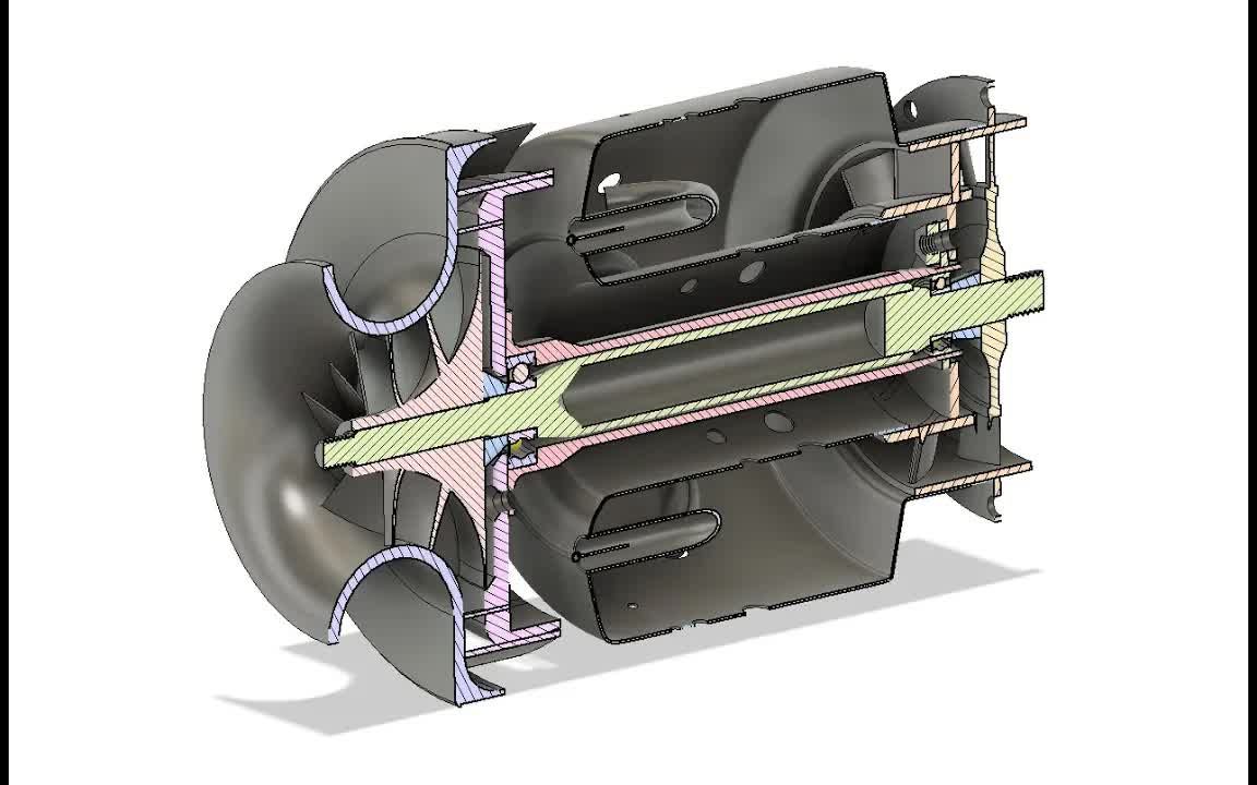 【Fusion 360】3D打印建模一台模型涡轮喷气发动机,YouTube转载...