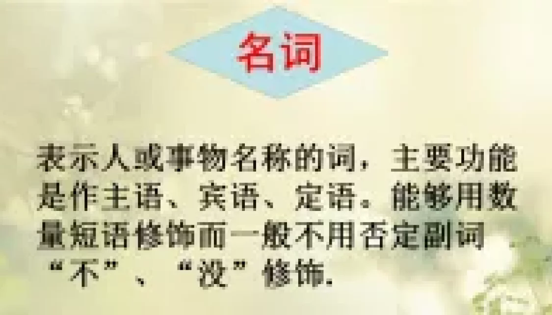 小学语文第二期词语讲解之《名词》