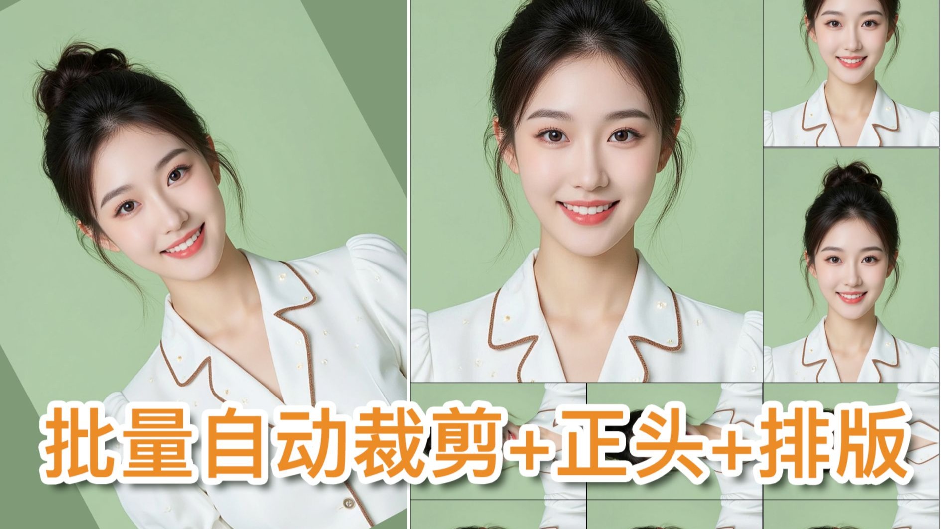 证件照批量自动裁剪、自动矫正人脸、自动排版,多尺寸混排,comfyui...