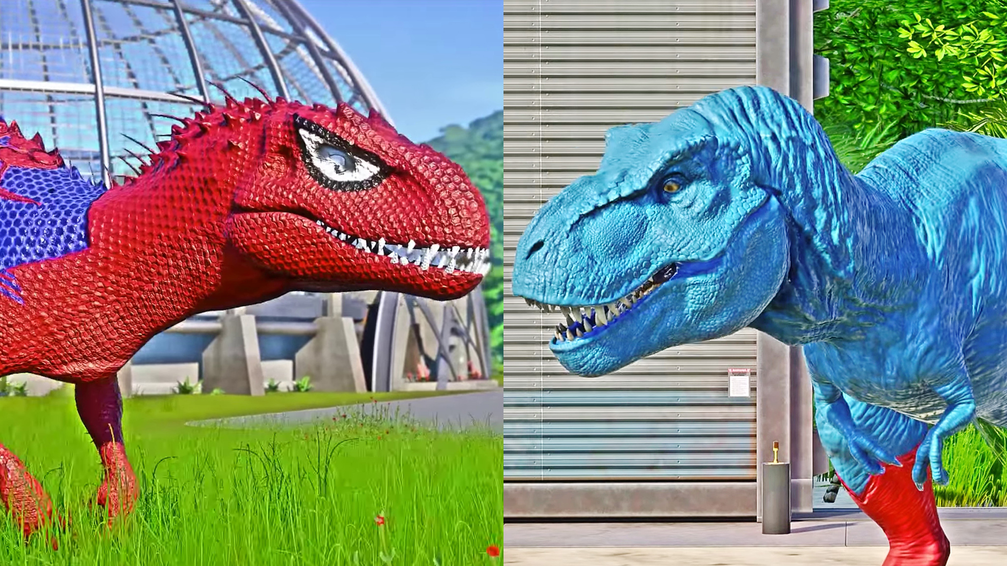 狂暴龙 VS 霸王龙,漫威模组 ~ 侏罗纪世界进化_单机游戏热门视频