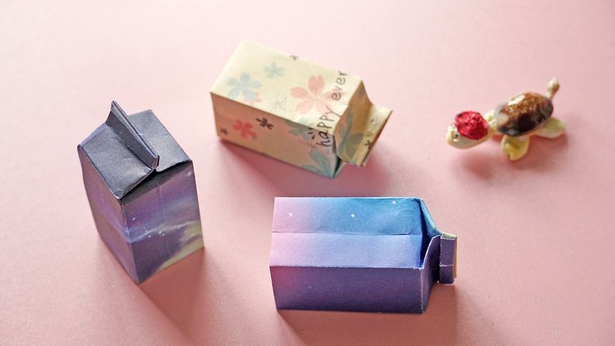 又一款好看的牛奶盲盒,材料只要两张纸,不需要剪刀和胶水!