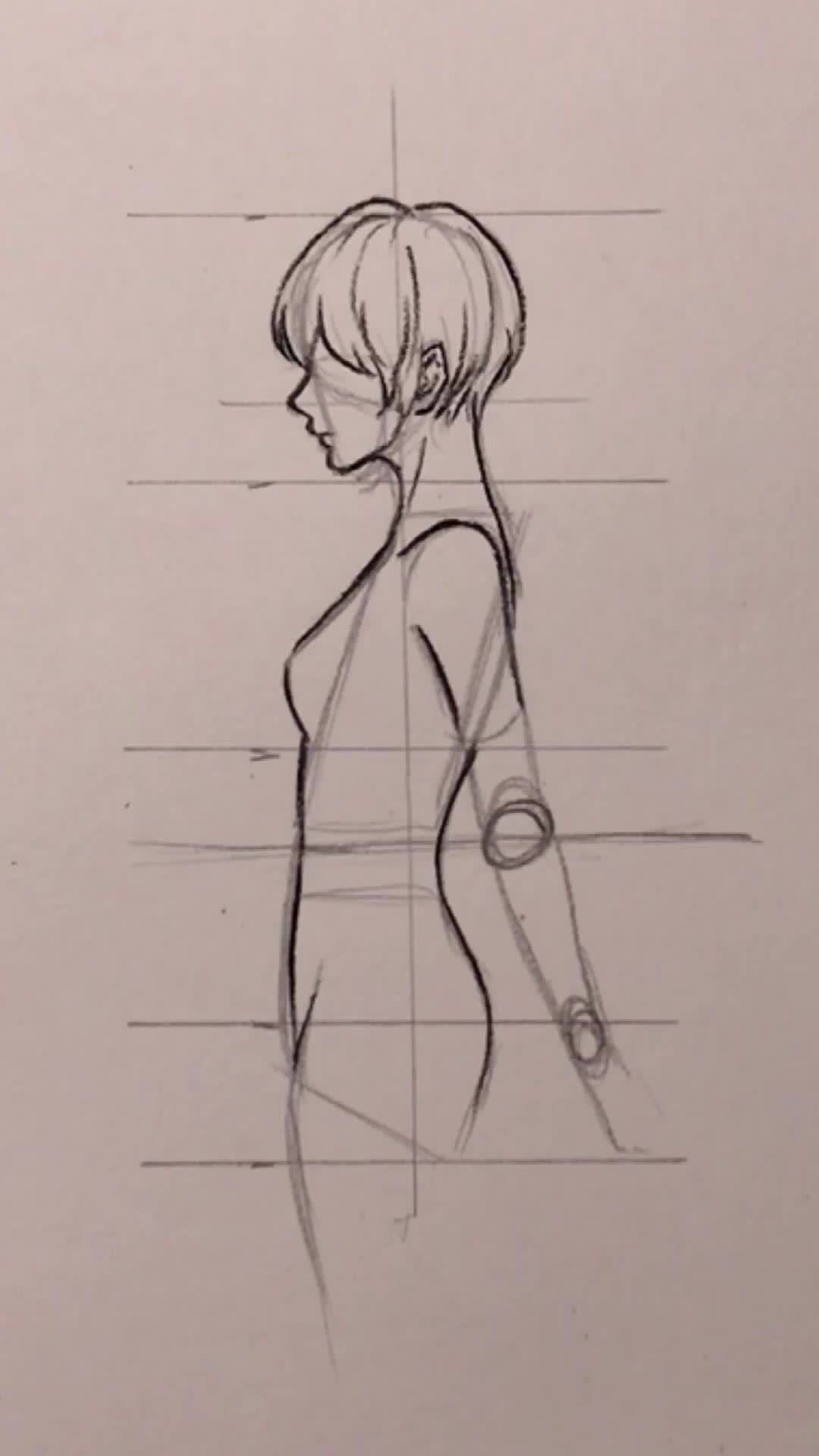 #绘画教程#动漫人物侧身教程