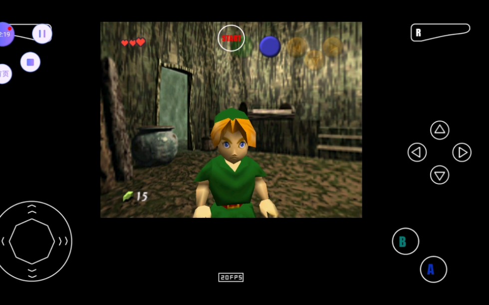 安卓N64模拟器运行塞尔达,这画面感觉比ps1强呀,就是帧数有点感人…