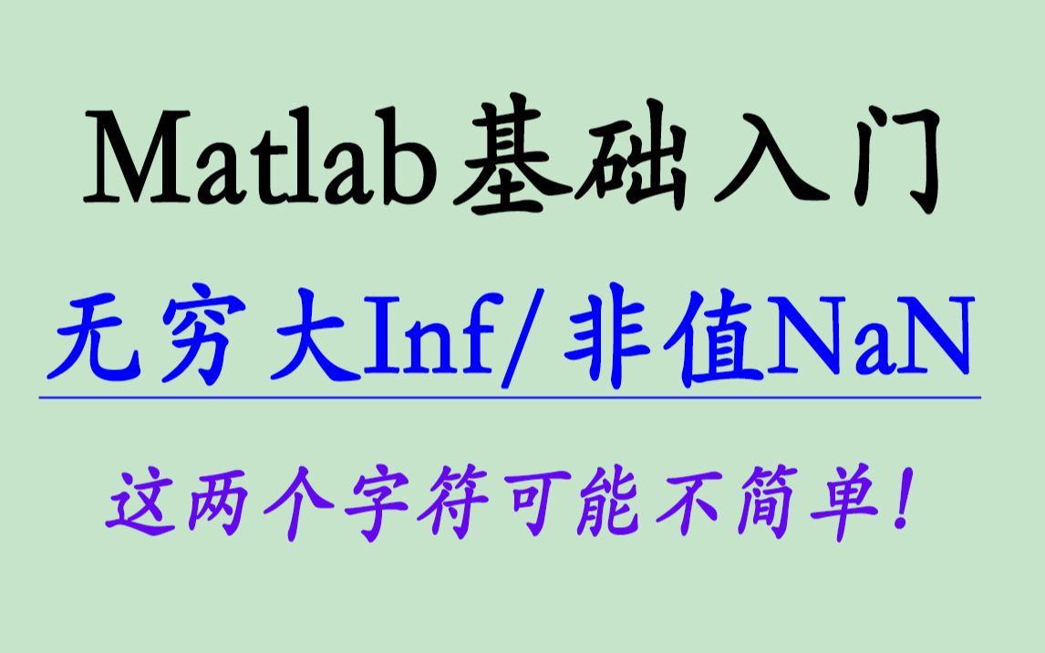 1.24/Matlab无穷大Inf/非值NaN/这两个字符可能不简单!