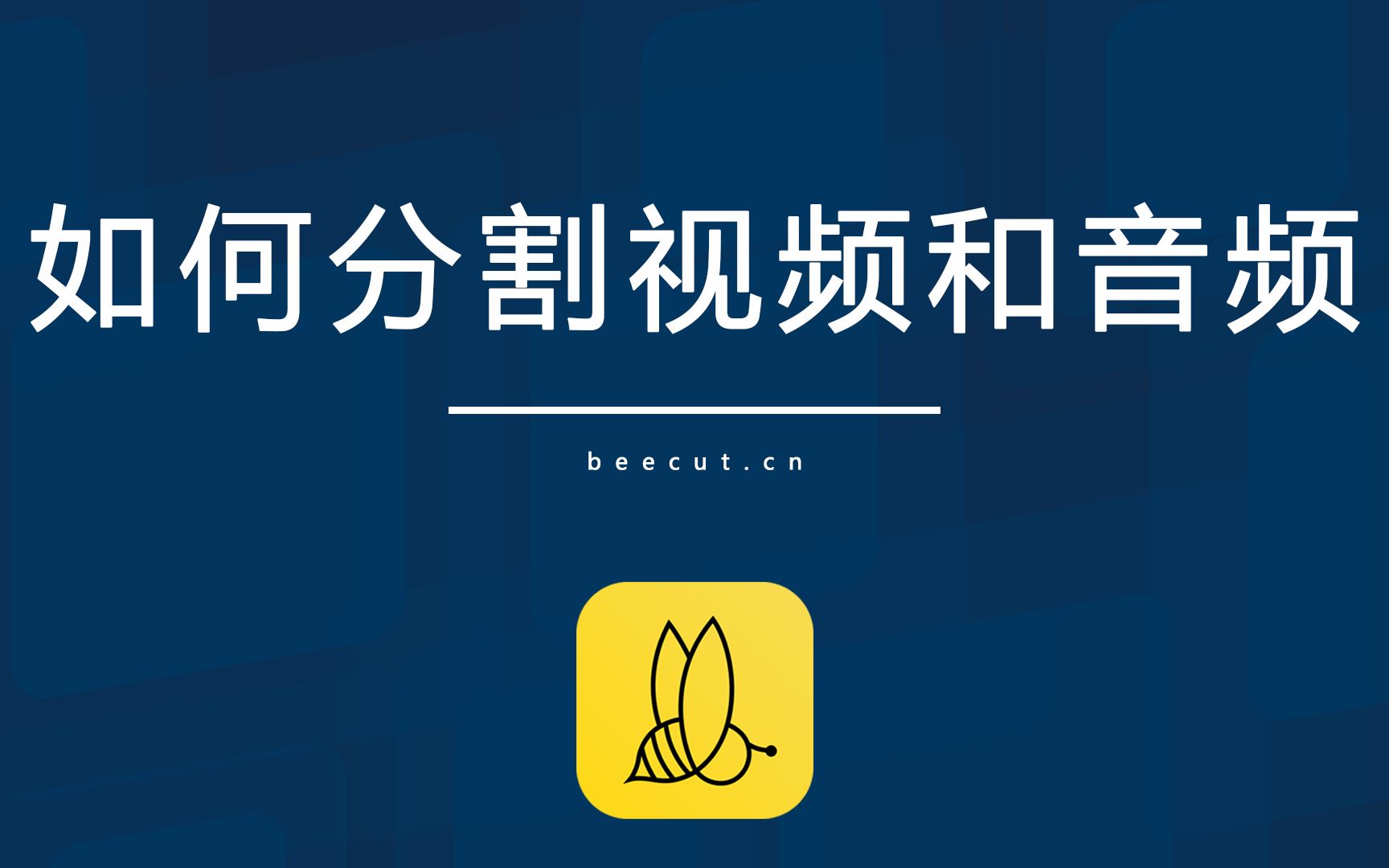 【蜜蜂剪辑教程】如何分割视频和音频