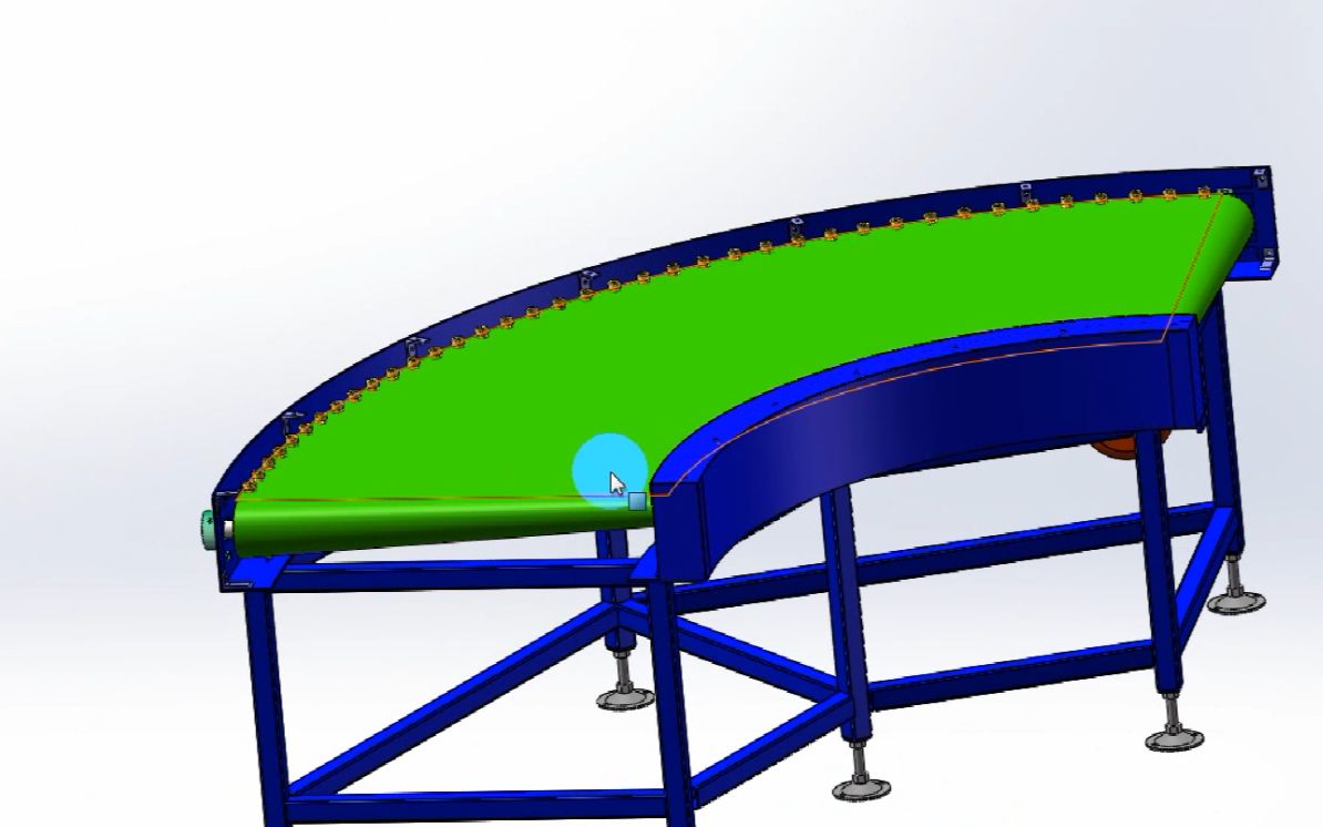 SolidWorks非标自动化设计教程:弯道皮带输送机设计