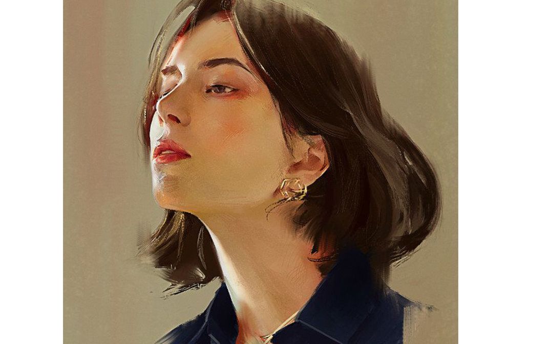 (板绘ps插画)韩国太太的伪厚涂技法教学,上色原理解析,上色步骤演示