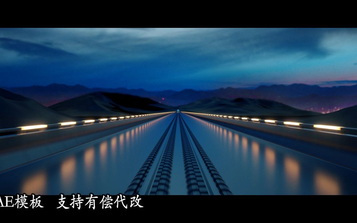 高铁科技虚拟城市穿梭_C4D工程 科技地铁高铁轻轨城市穿梭片头...