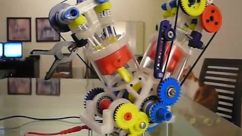 V2摩托车发动机比例模型3D打印图纸 STL格式