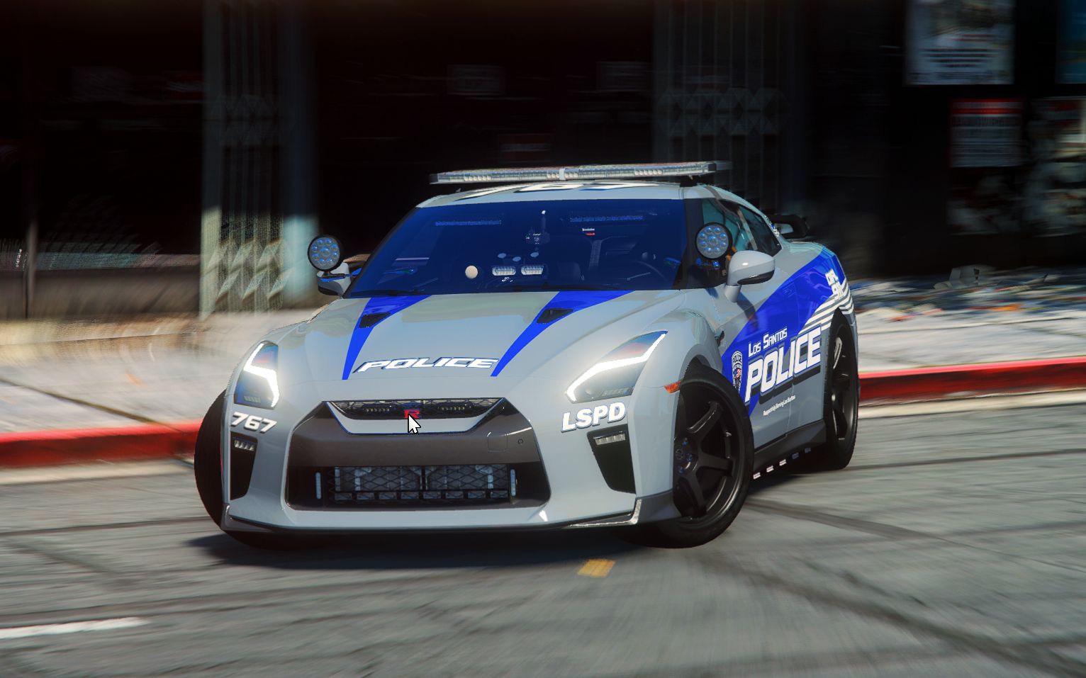【GTA OL】:LSPDFR日产GTR巡逻警车
