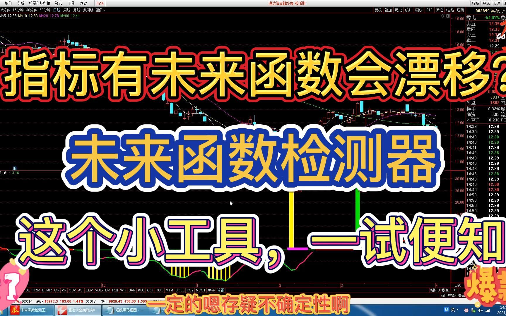 通达信指标含未来函数?会漂移且滞后?指标到底是真是假,这个小方法...