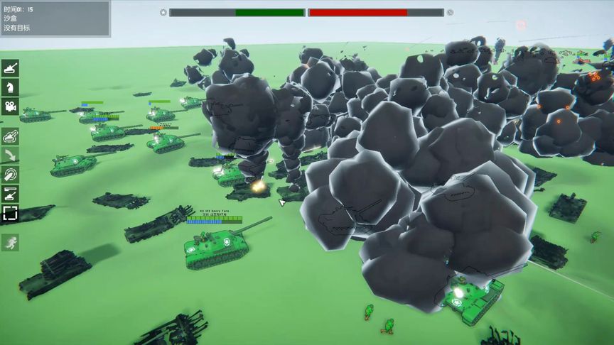 全面战争模拟器:美国VS苏联 地面钢铁洪流坦克 大军决战 炮火