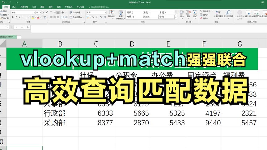 vlookup加match强强联合高效查询匹配数据