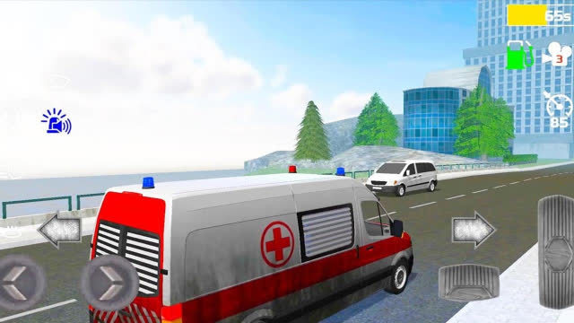 汽车模拟器《紧急救护车》,马路急救车驾驶特技!