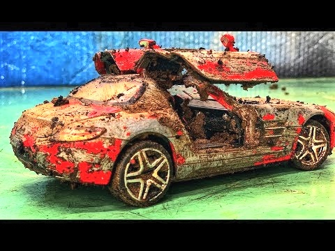 ...Metal 翻新梅赛德斯奔驰sls amg汽车旧翻新红色超级模型汽车伟大美丽