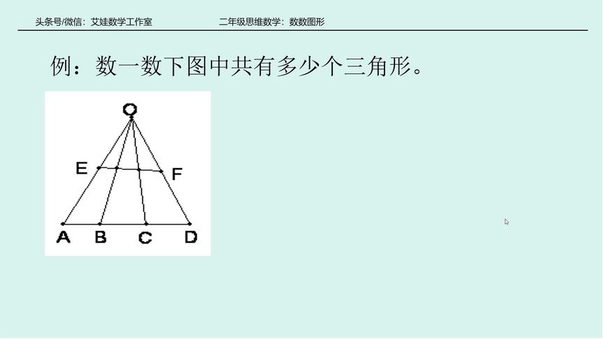 二年级思维数学:数一数共有多少个三角形