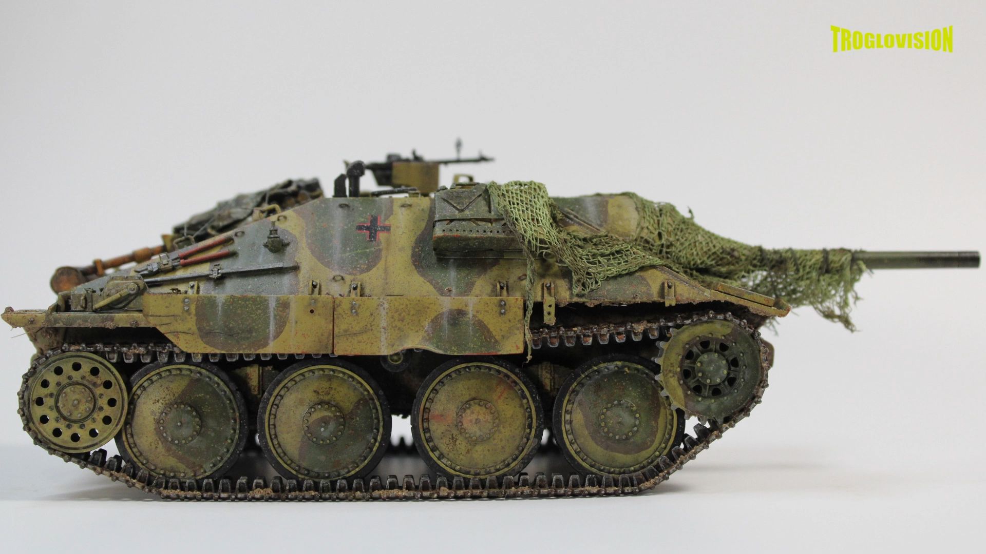 追猎者Jagdpanzer 38 T坦克模型旧化制作