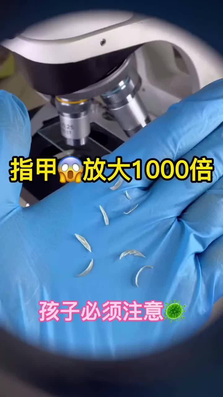 指甲放大很重要快都看看涨知识显微镜微观世界医学科普