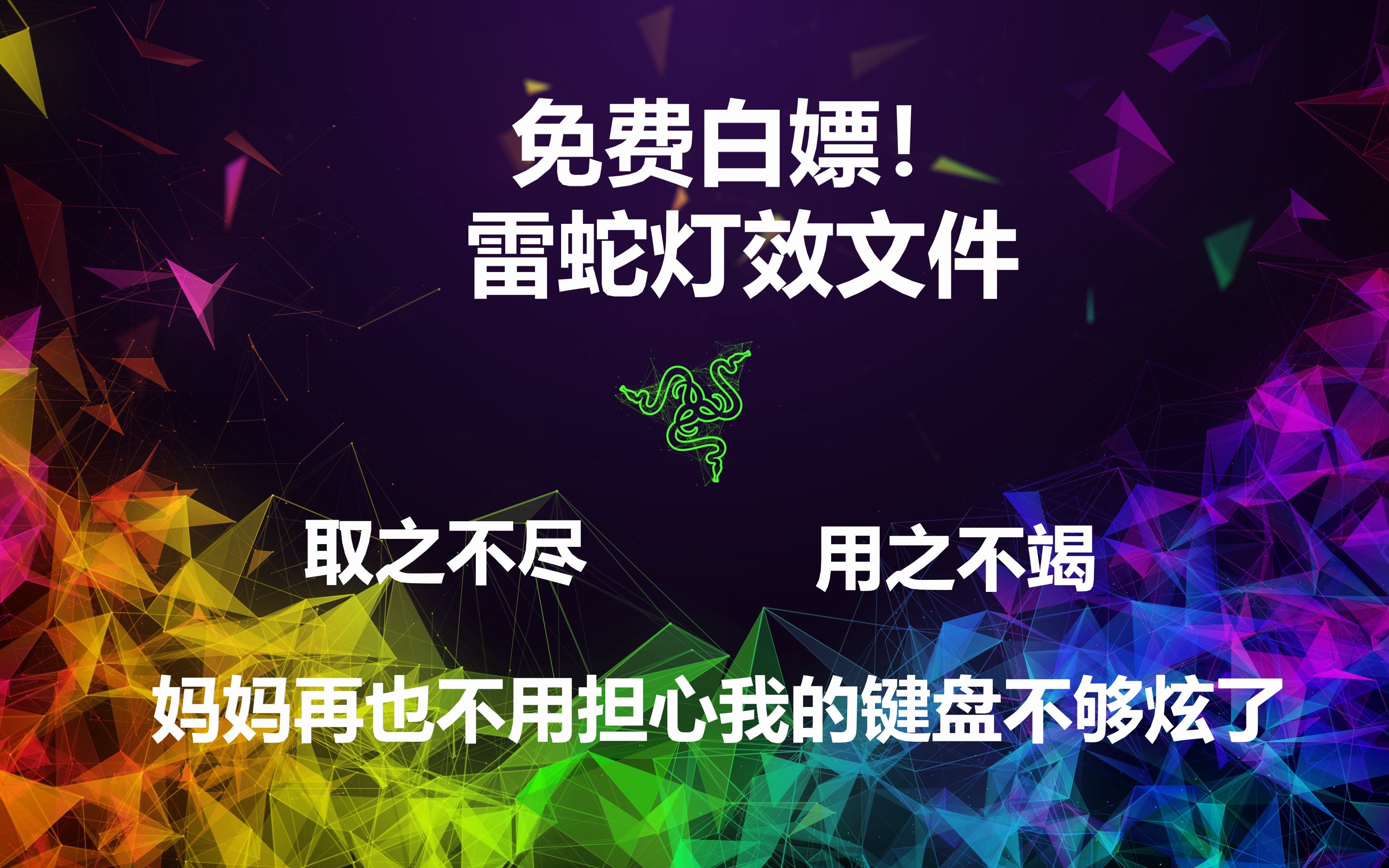 教你如何白嫖!免费获取雷蛇键盘灯效文件