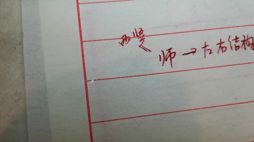 永红硬笔书法课堂每日一字,师字行书笔画结构技巧!