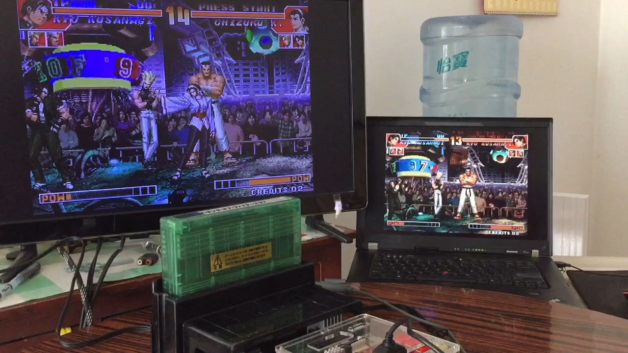 拳皇97 街机基板mvs对比pc模拟器mame实战一局读秒一致