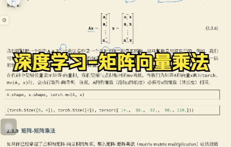 [大帅学深度学习]10.线性代数-向量矩阵乘法