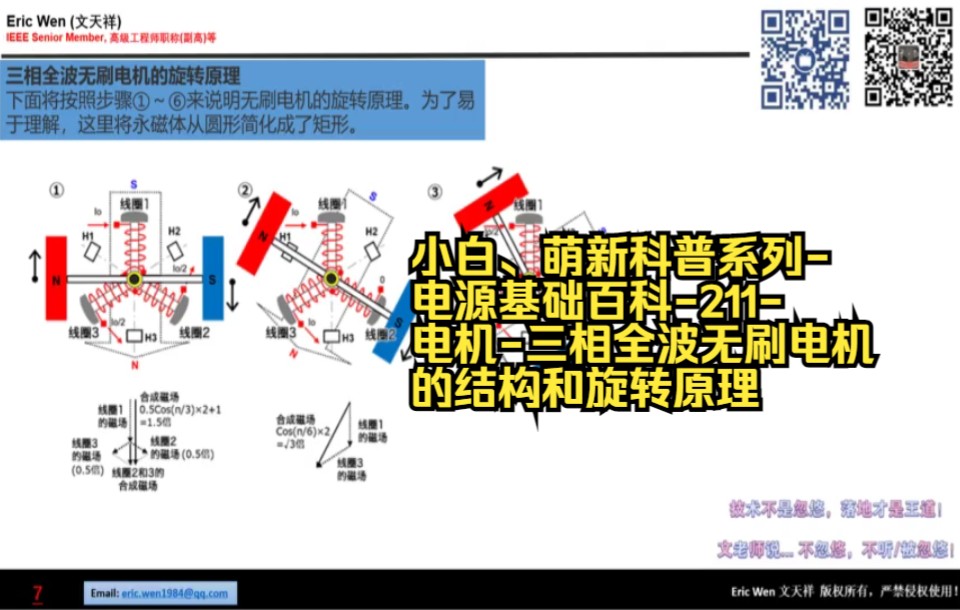小白、萌新科普系列-电源基础百科-211-电机-三相全波无刷电机的结构...