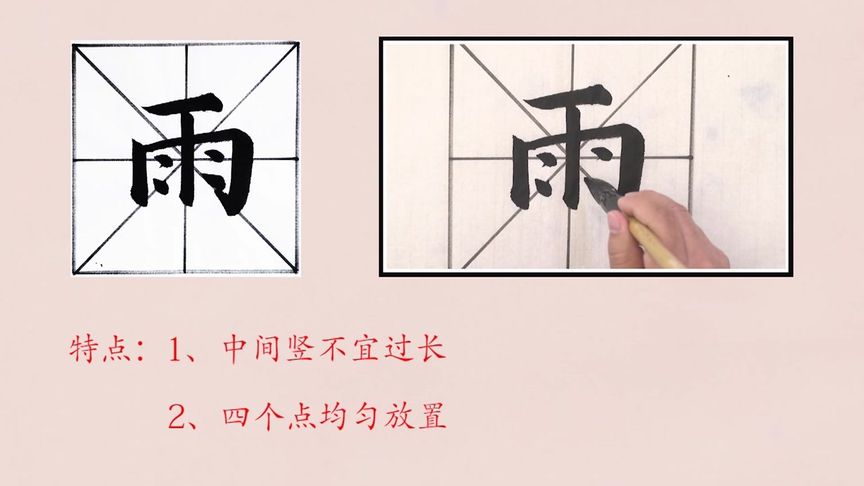 一日一字“雨”(软笔书法教学)