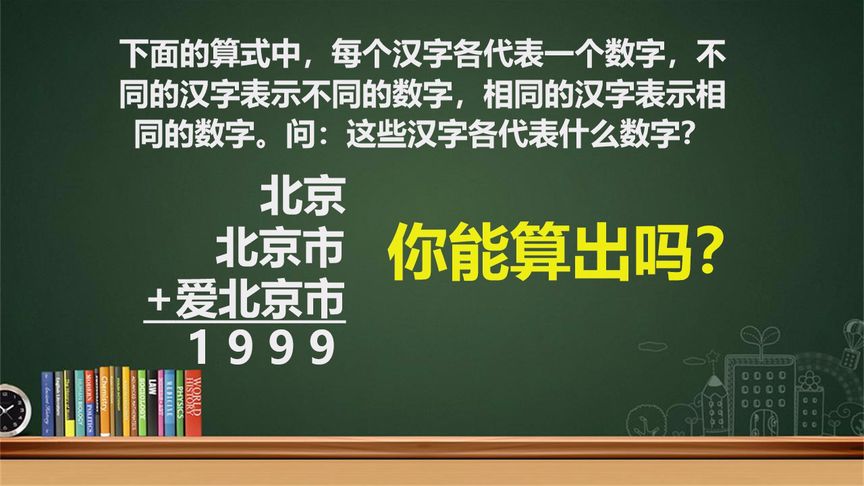 小学奥数,求解竖式中汉字代表的数字