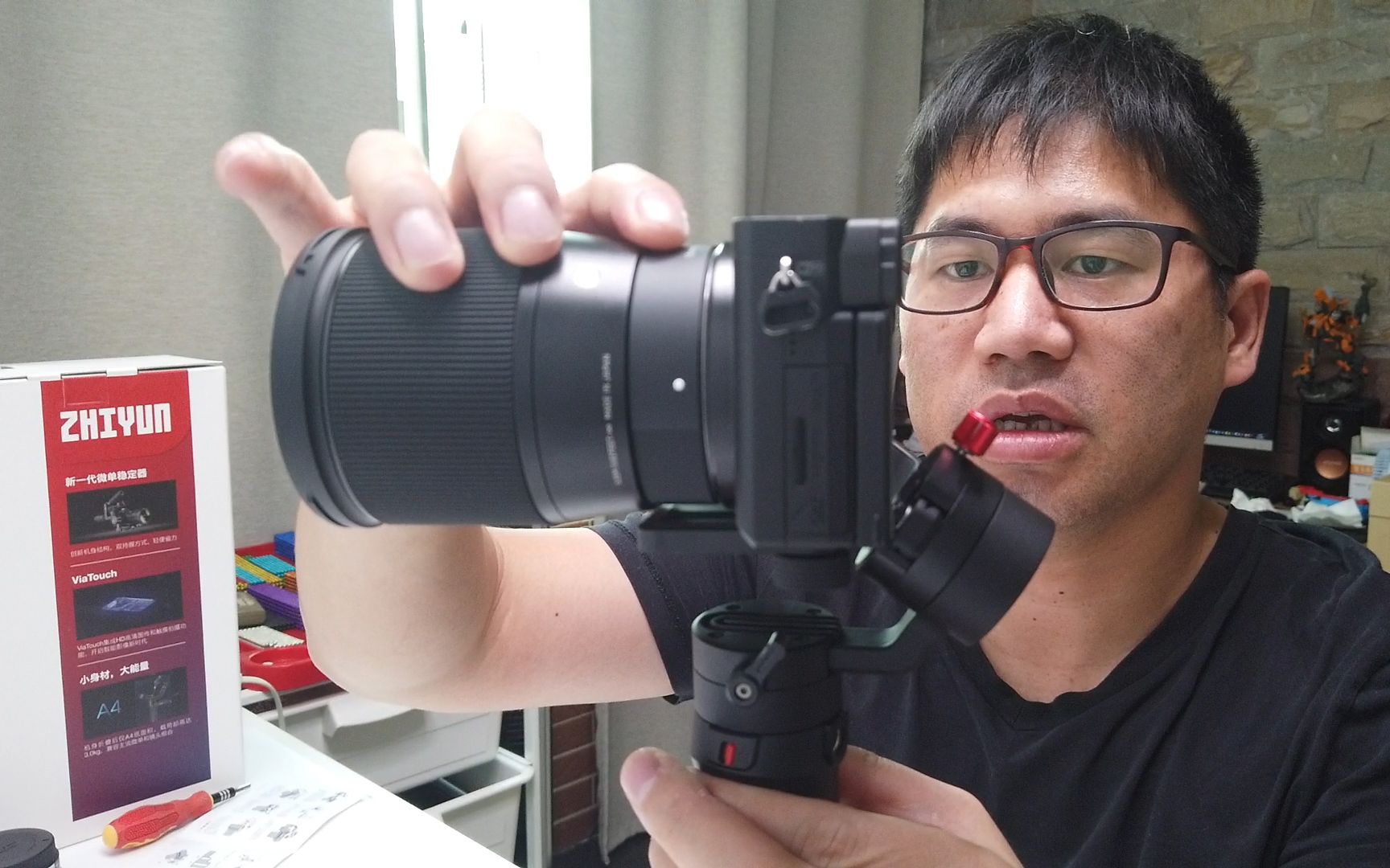 智云云鹤M2稳定器搭配SONY A6400+适马镜头sigma 16mm F1.4