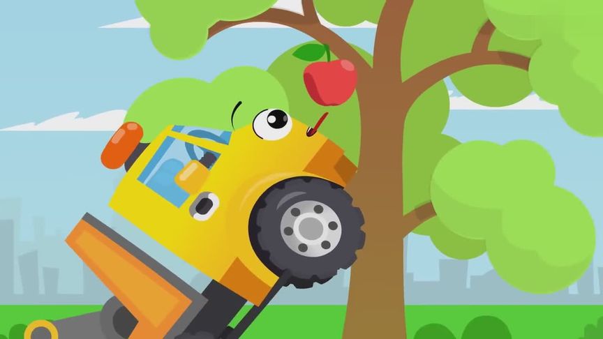 挖掘机和拖拉机儿童电影-挖掘机挖坑为儿童制作卡通-超级动画片