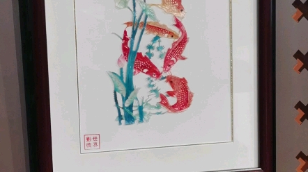 皮影画(游鱼戏莲)