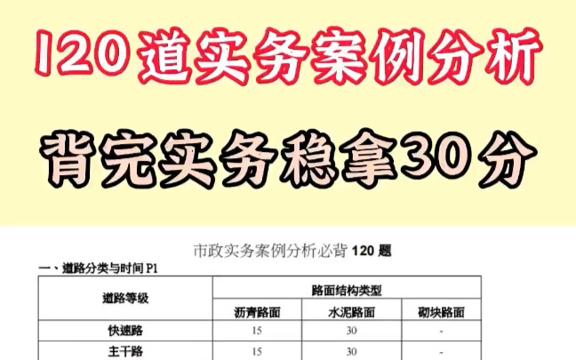 二建市政120道必背案例分析