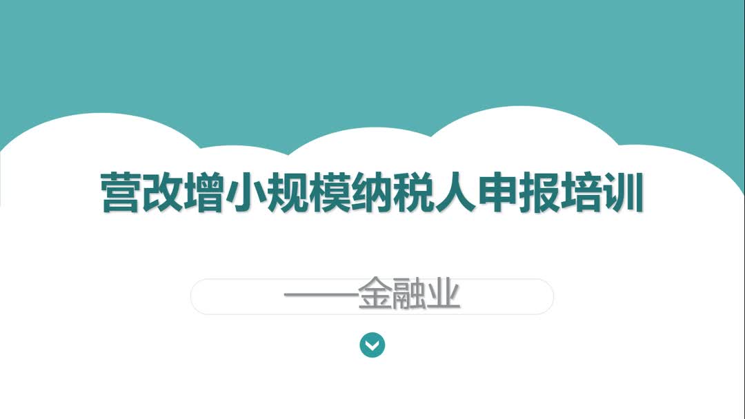 金融业营改增小规模纳税人增值税申报