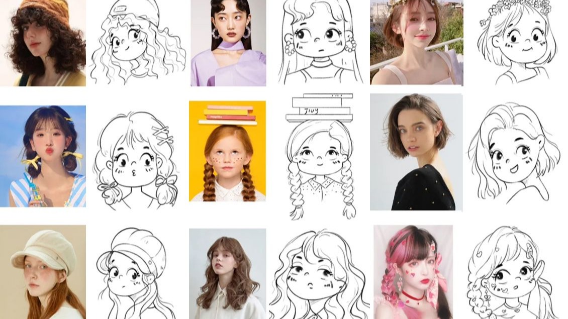 Q版人物头像练习,新手学习从最基本的Q版开始画,简单可爱易上手~