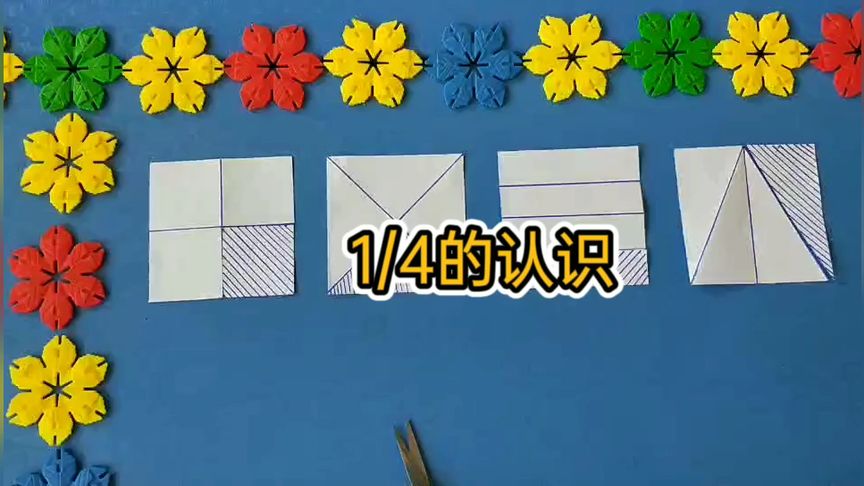 分数的初步认识,形状不同的1/4,大小相同吗?