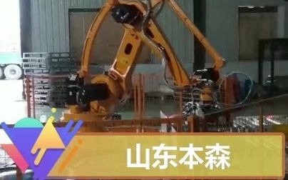 饲料码垛机器人_饲料行业机器人搬运码垛_山东本森