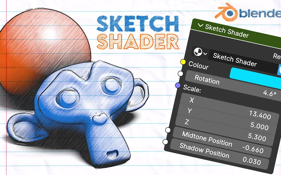 iBlender中文版插件 在 Blender 4.0 中创建自定义草图着色器! 教程
