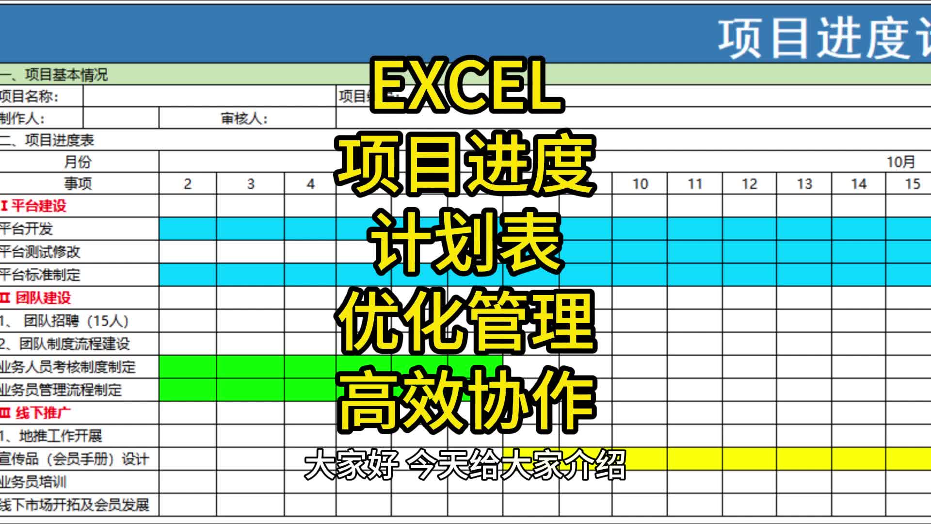 EXCEL项目进度计划表:优化管理,高效协作