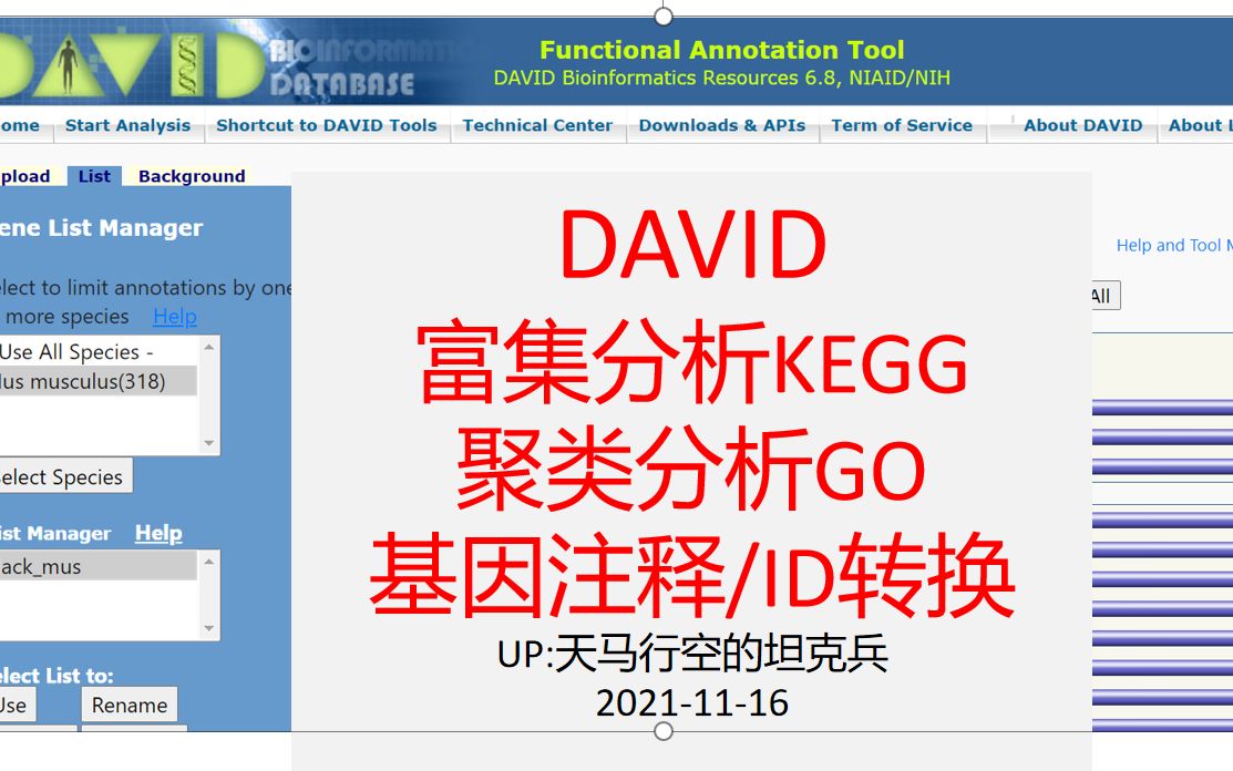 【技能44】用DAVID 聚类分析(GO)和富集分析(KEGG)&ID转换、基因...