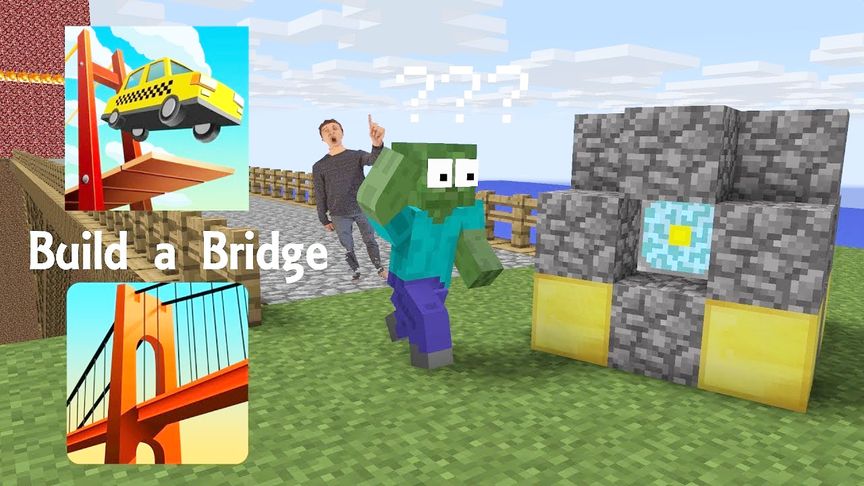 我的世界:怪物们建桥比赛,谁的桥建得最好?