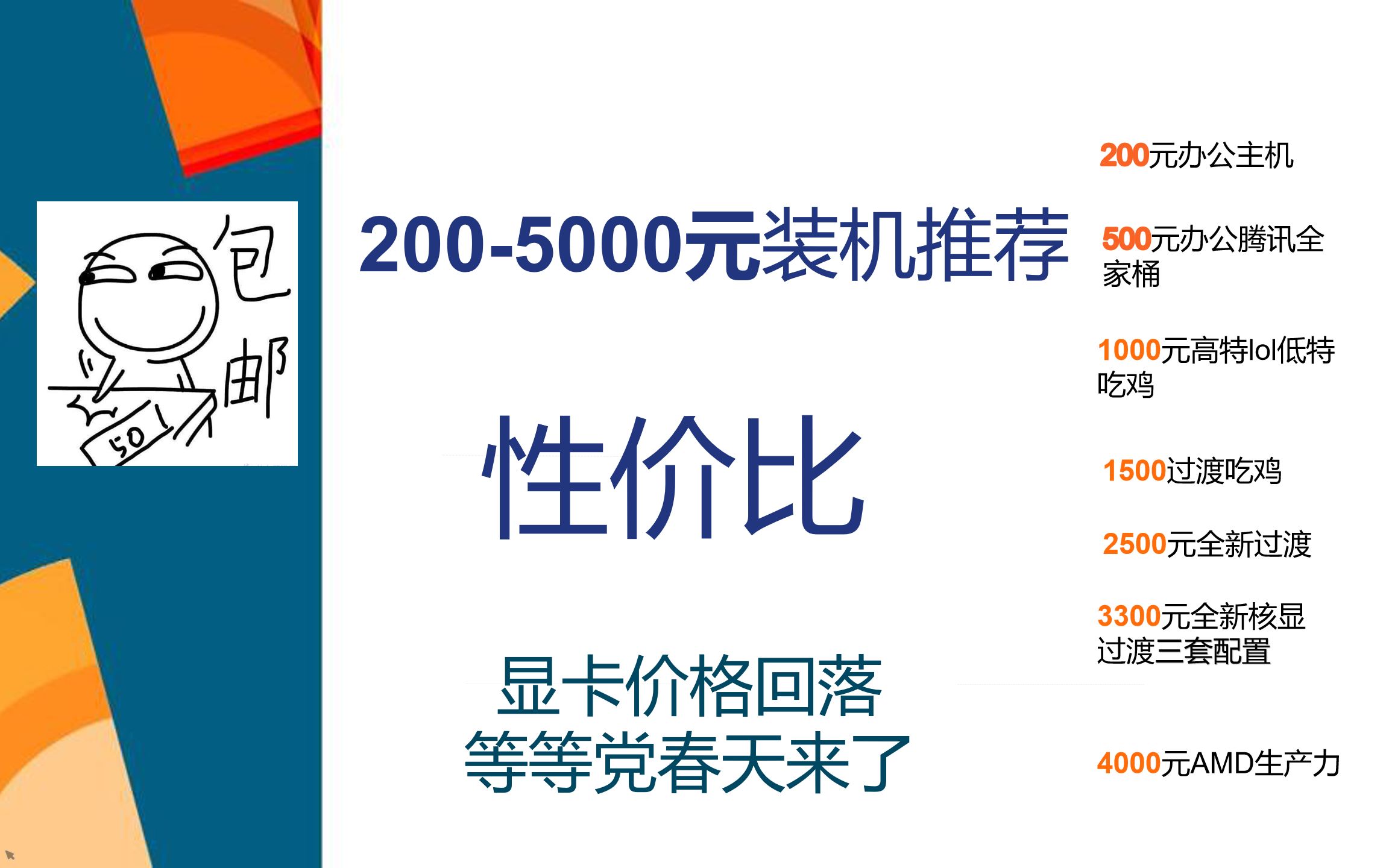 2021年十月月200到4000元预算装机,性价比配置推荐,显卡降价已是...