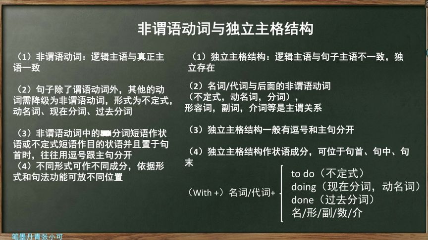 学浪计划——非谓语动词与独立主格结构